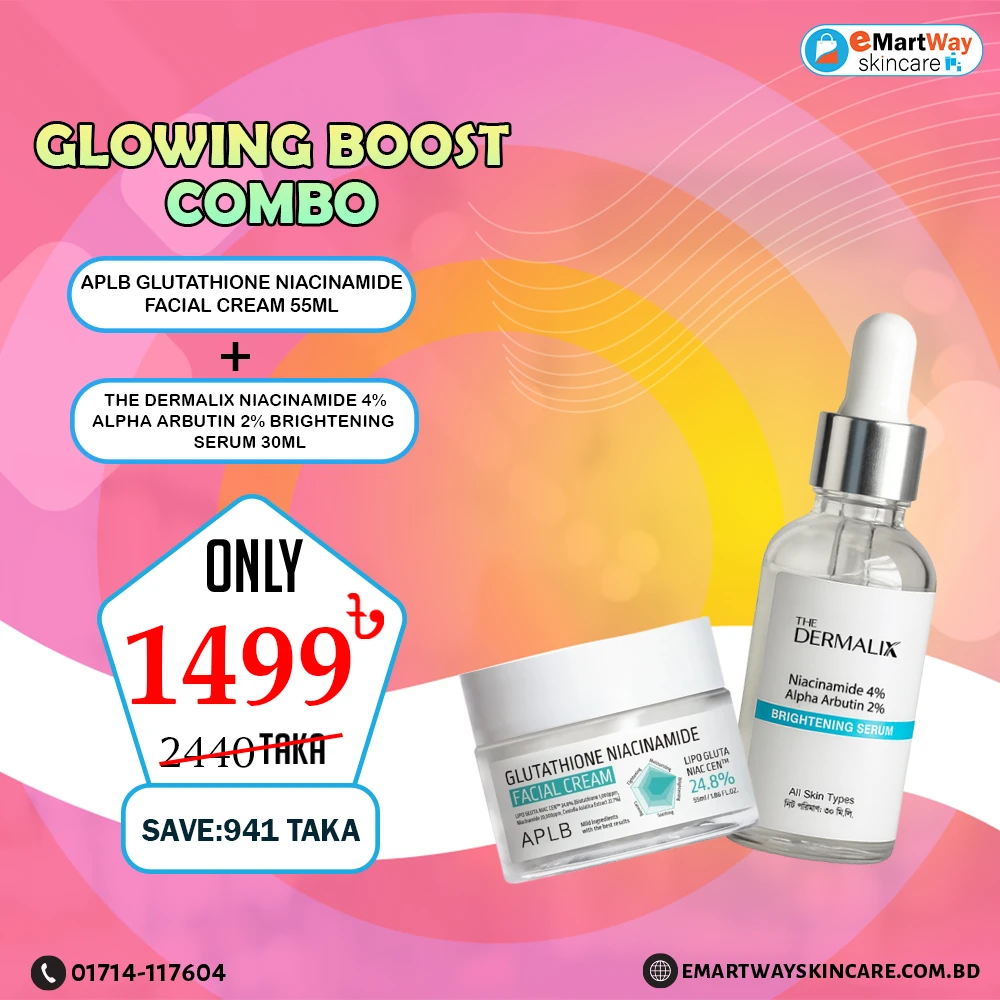 GLOWING BOOST COMBO APLB Glutathione Niacinamide Facial Cream 55ml ...